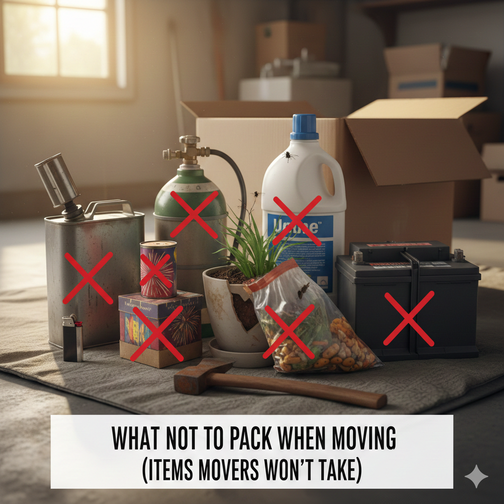 What Not to Pack When Moving (Items Movers Won’t Take)